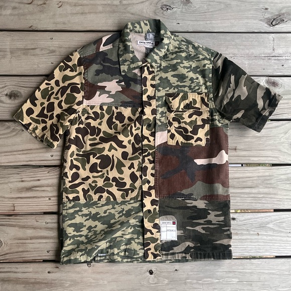 Shirts | Mens Short Sleeve Camo Button Up | Poshmark